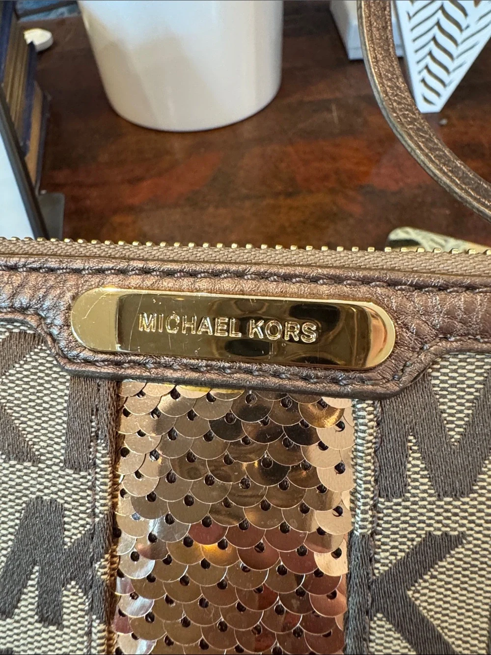 MICHAEL Michael Kors | Bags | Michael Kors Tanbrown Mk Logo Crossbody ...